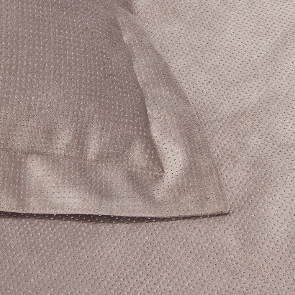 Colcha de Casal Veludo Dots - Areia - paoladavinci